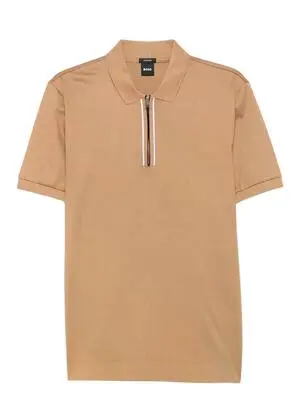 BOSS Zip-front Polo Shirt - Neutrals