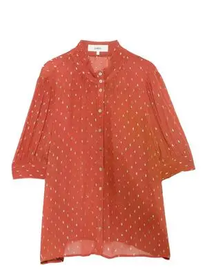 Ba&sh Metallic Dot Button Blouse - Brown