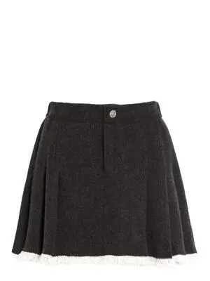BARRIE Pleated Cashmere-blend Mini Skirt - Black