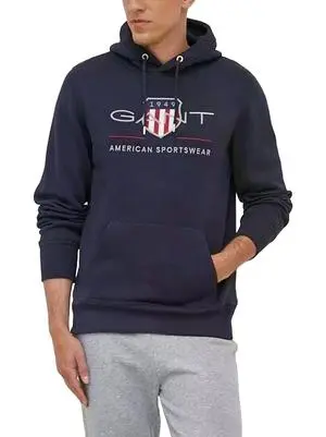 Gant Logo-embroidered Hoodie - Blue