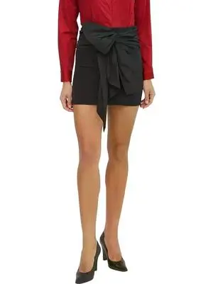 SILVIAN HEACH Bow-detail High-waist Mini Skirt - Black