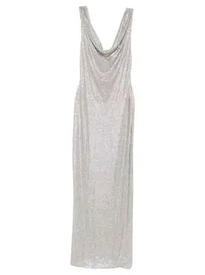 Giuseppe Di Morabito Cowl-neck Sequin Maxi Dress - Silver