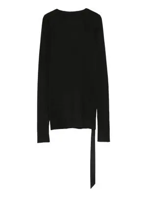 Rick Owens Long-sleeve Tie-detail Top - Black