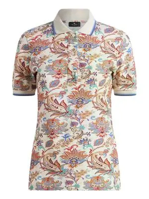 Etro Floral-print Polo Shirt - White