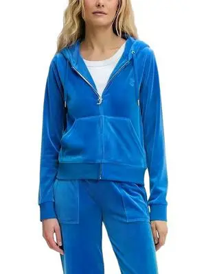 Juicy Couture Logo-embroidered Zip-up Hoodie - Blue