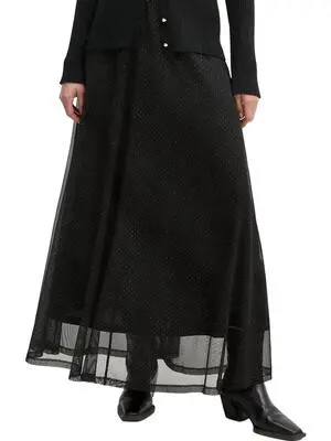 BRUUNS BAZAAR Glitter A-line Maxi Skirt - Black