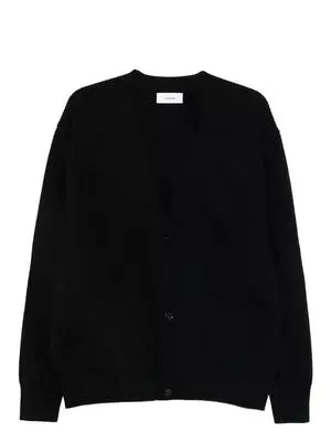 LARDINI Ribbed Wool Cardigan - Black