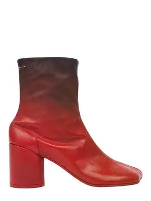 MAISON MARGIELA Leather Tabi Ankle Boots - Red