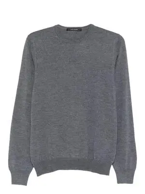 Tagliatore Crew-neck Virgin Wool Sweater - Grey