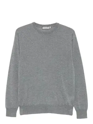 Canali Crew-neck Wool Sweater - Grey