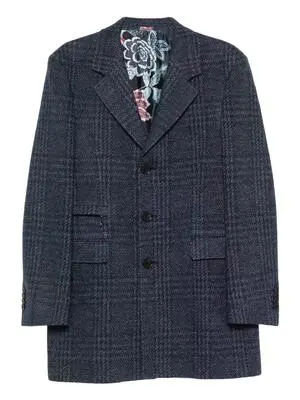 Etro Checked Three-button Jacket - Blue