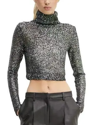 A.L.C. Sequinned Turtleneck Top - Grey