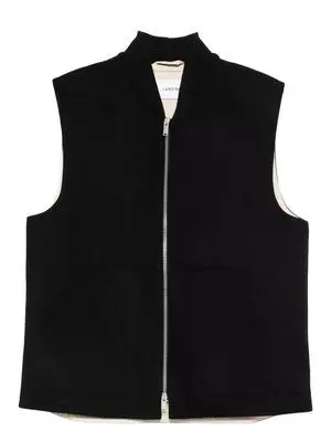 LARDINI Zip-front Gilet - Black