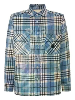 Philipp Plein Sequin-embellished Plaid Shirt - Blue