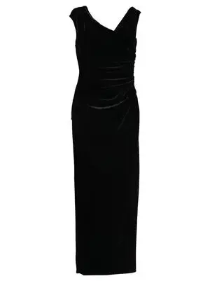 Sir The Label Ettore Draped Velvet Dress - Black
