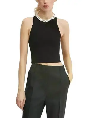 A.L.C. Crystal-embellished Sleeveless Top - Black