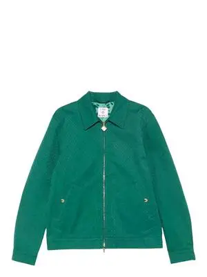 Casablanca Monogram-jacquard Zip-front Overshirt - Green