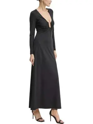 Bardot Remmy Plunging-neckline Maxi Dress - Black
