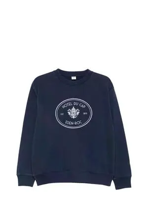 SPORTY & RICH Crest Cotton Sweatshirt - Blue