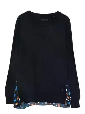 Marc O'polo Floral-print Panel Sweater - Blue