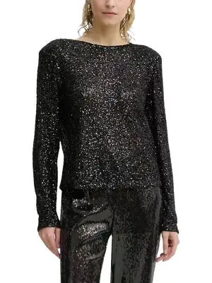 BRUUNS BAZAAR Embellished Long-sleeve Blouse - Black