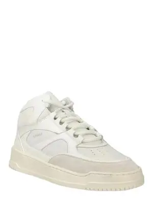 SUMMERY COPENHAGEN Leather Panelled High-top Sneakers - White