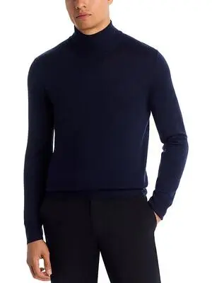 Canali Merino Mock Neck Sweater - Navy
