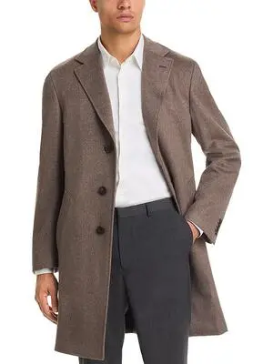 Canali Kei Quilted Lining Top Coat - Light Brown