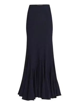 Silvia Tcherassi Florina Flared Knit Maxi Skirt - Navy