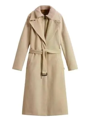 Woolrich Virgin Wool Single-breasted Coat - Neutrals