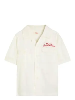CHERRY LOS ANGELES Roadrunner Embroidered Satin-twill Shirt - White