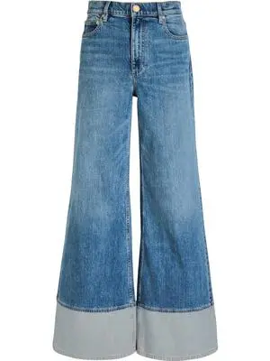 Alice + Olivia Wilson Panelled Wide-leg Jeans - Blue