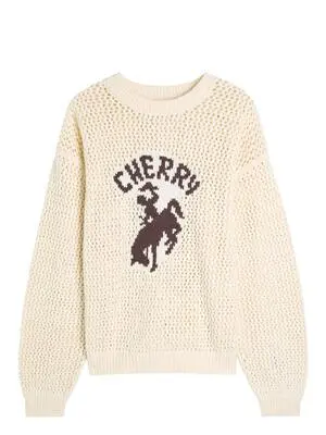 CHERRY LOS ANGELES Open-knit Cotton Jumper - Cream