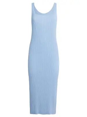 Issey Miyake Hatching Pleats Midi Dress - Blue