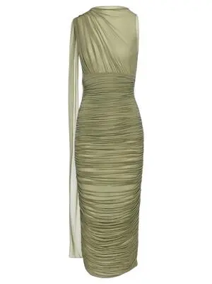 Magda Butrym Sheer Draped Midi Dress - Green