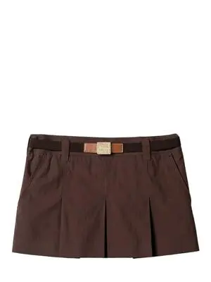 Miu Miu Flared Mini Skirt - Brown