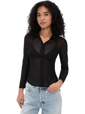 L'Agence Indiana Fitted Blouse - Black