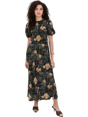 Ulla Johnson Ines Puff Sleeve Midi Dress - Nuit
