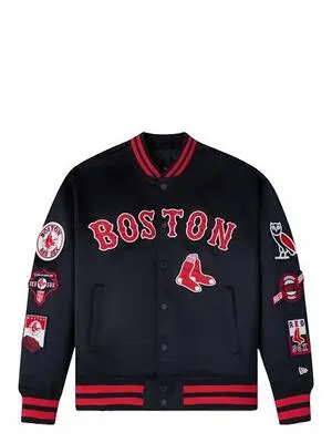 OVO X New Era Mlb Boston Red Sox Varsity Jacket - Navy Blue