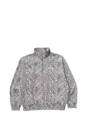 A BATHING APE Wild Leopard Relaxed Fit Half Zip Sweatshirt Gray