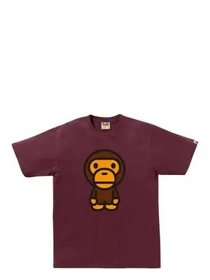 A BATHING APE Big Baby Milo Tee Shirt (ss25) Burgundy