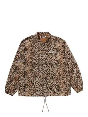 A BATHING APE Wild Leopard Coach Jacket - Beige