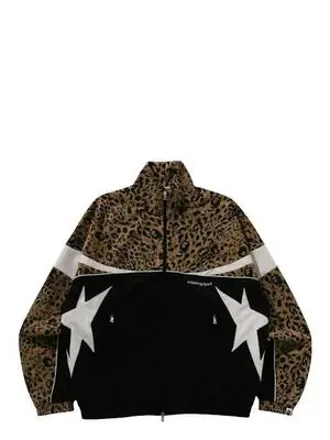 A BATHING APE Leopard Print Track Jacket - Black