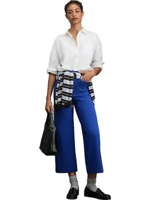 Maeve The Colette Knit Crop Wide-leg Pants - Blue Quartz