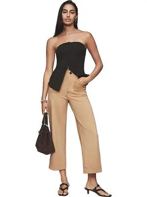 Maeve The Colette Knit Crop Wide-leg Pants - True Camel