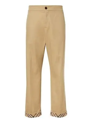 Burberry Check Cotton Pants - Beige