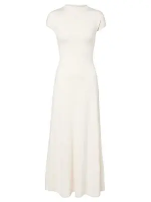Tove Lenore Knitted Wool And Silk Midi Dress - White
