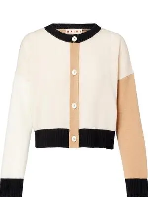 Marni Colorblocked Cashmere Cardigan - Neutrals
