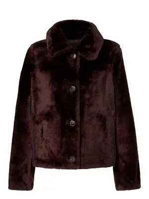 YVES SALOMON Shearling Jacket Brown
