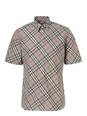 Burberry Check Cotton Poplin Shirt - Grey